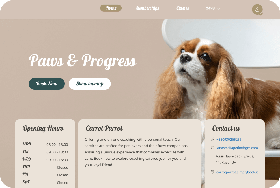 Website Builder with Booking System - SimplyBook.me booking system